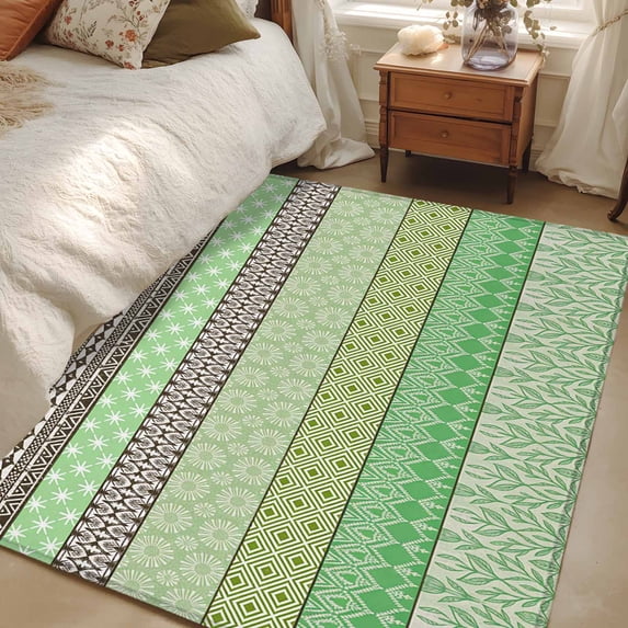 3x5 Area Rugs, Sage Green Grey Boho Non-Skid Rubber Backing Large ...