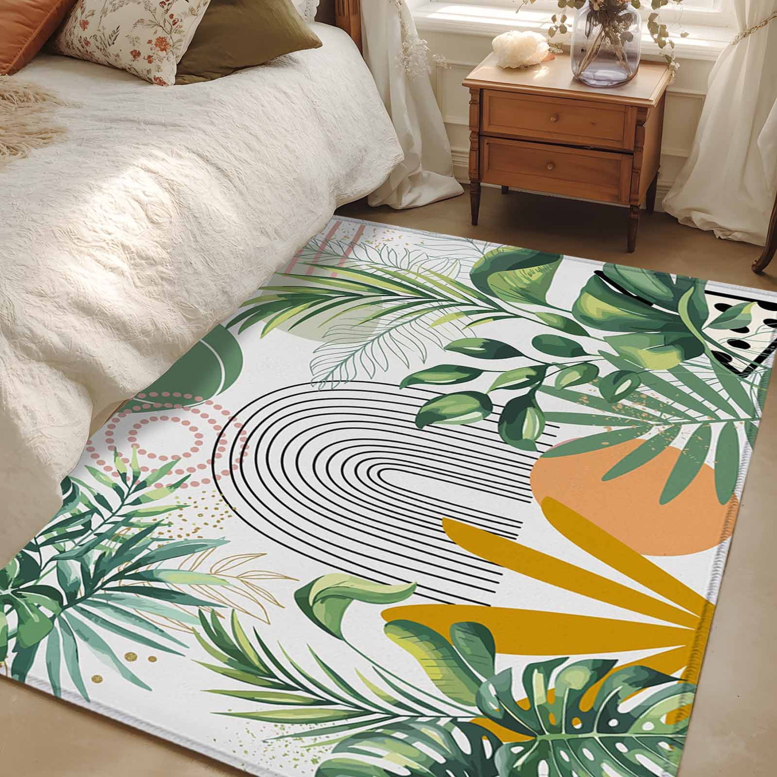3x5 Area Rugs, Tropical Summer Non-Skid Rubber Backing Large Rectangle ...