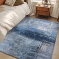 3x5 Blue Paint Area Rug for Bedroom, Washable Non Slip Low Pile Soft ...
