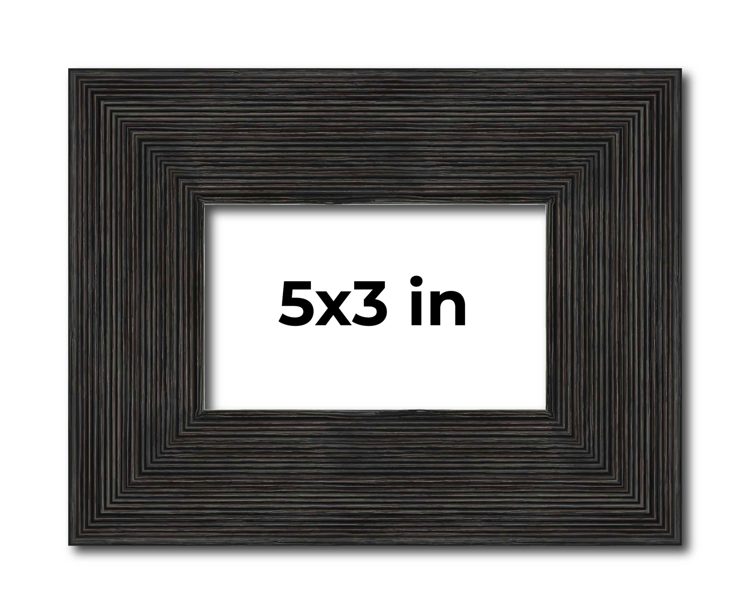 3x5 Contemporary Black Picture Frame - UV Acrylic, Foam Board Backing ...