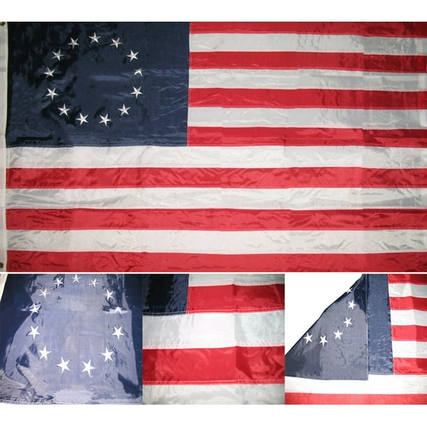 3x5 Embroidered Betsy Ross USA American 210D-S Sewn Nylon Flag 3'x5 ...