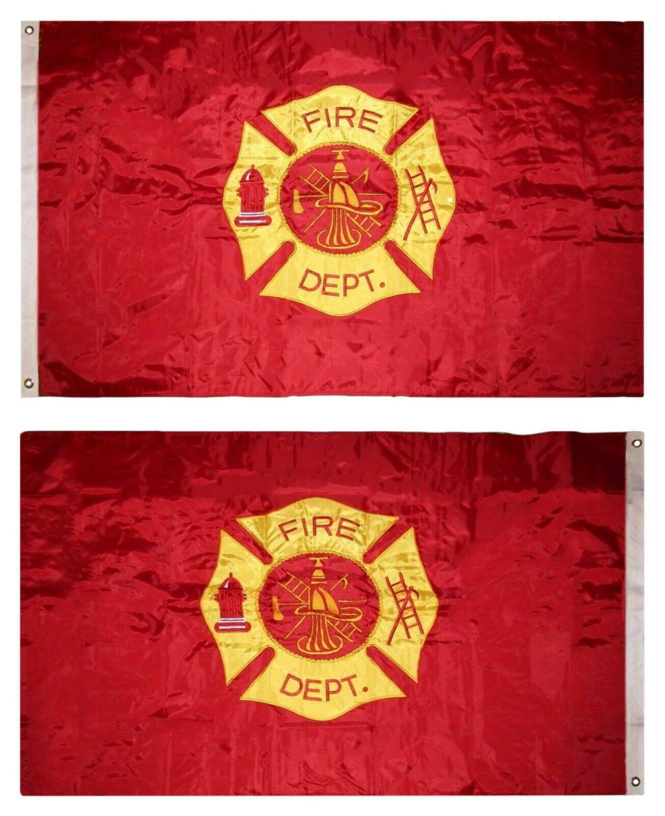 3x5 Embroidered Fire Department Fire Fighter Double Sided Nylon Flag ...