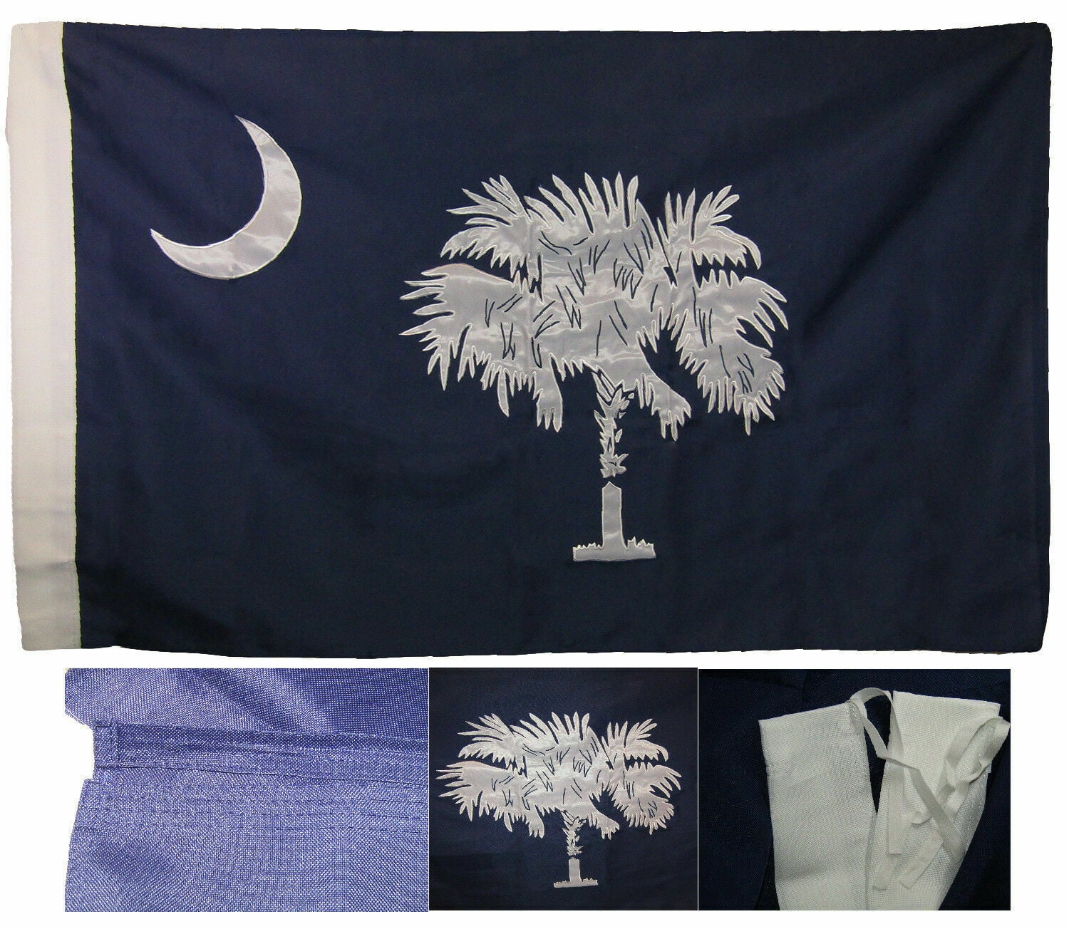 3x5 Embroidered Sewn South Carolina SC Sleeve Synthetic Cotton Flag 3 ...
