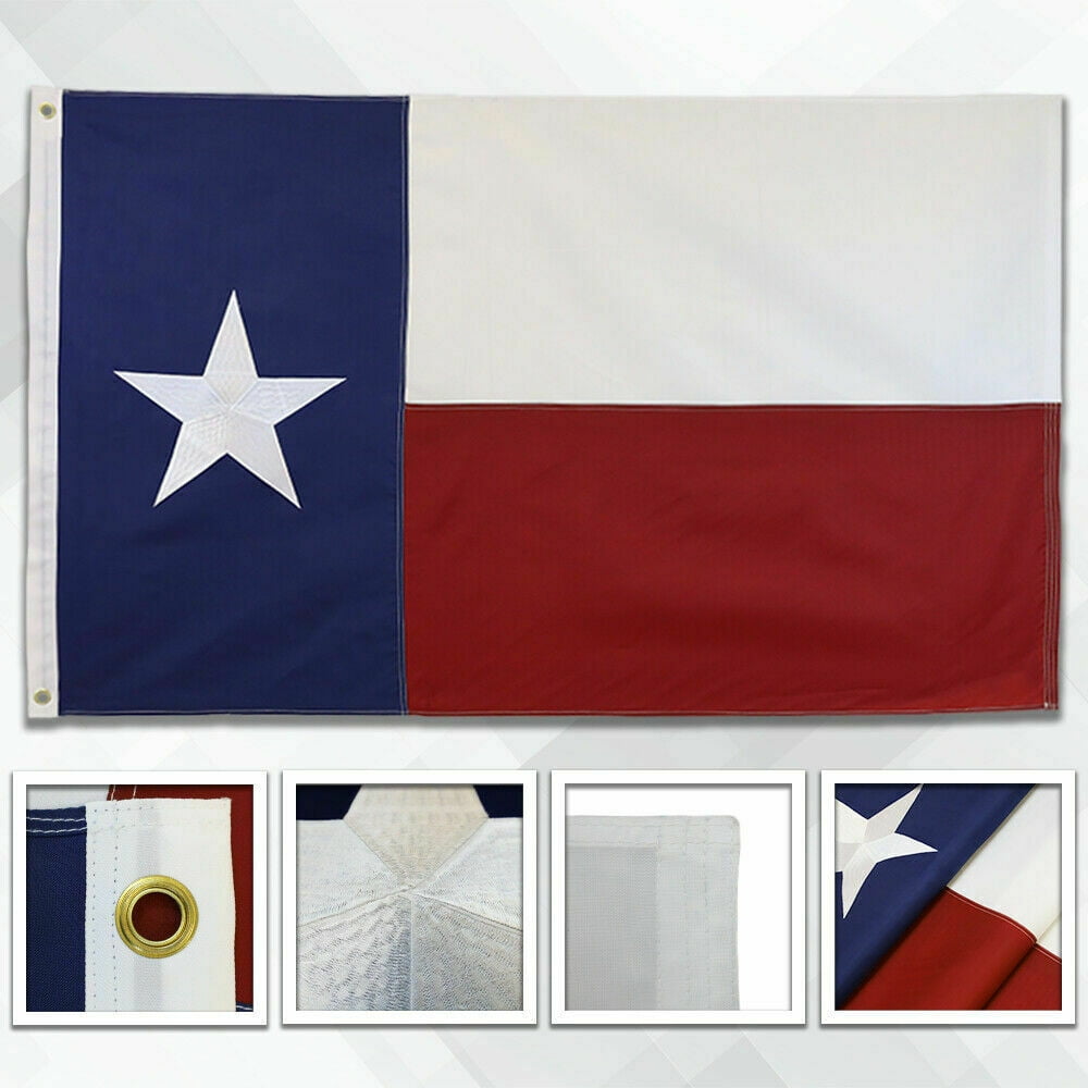 3x5 Embroidered Texas Flag 210D - Walmart.com