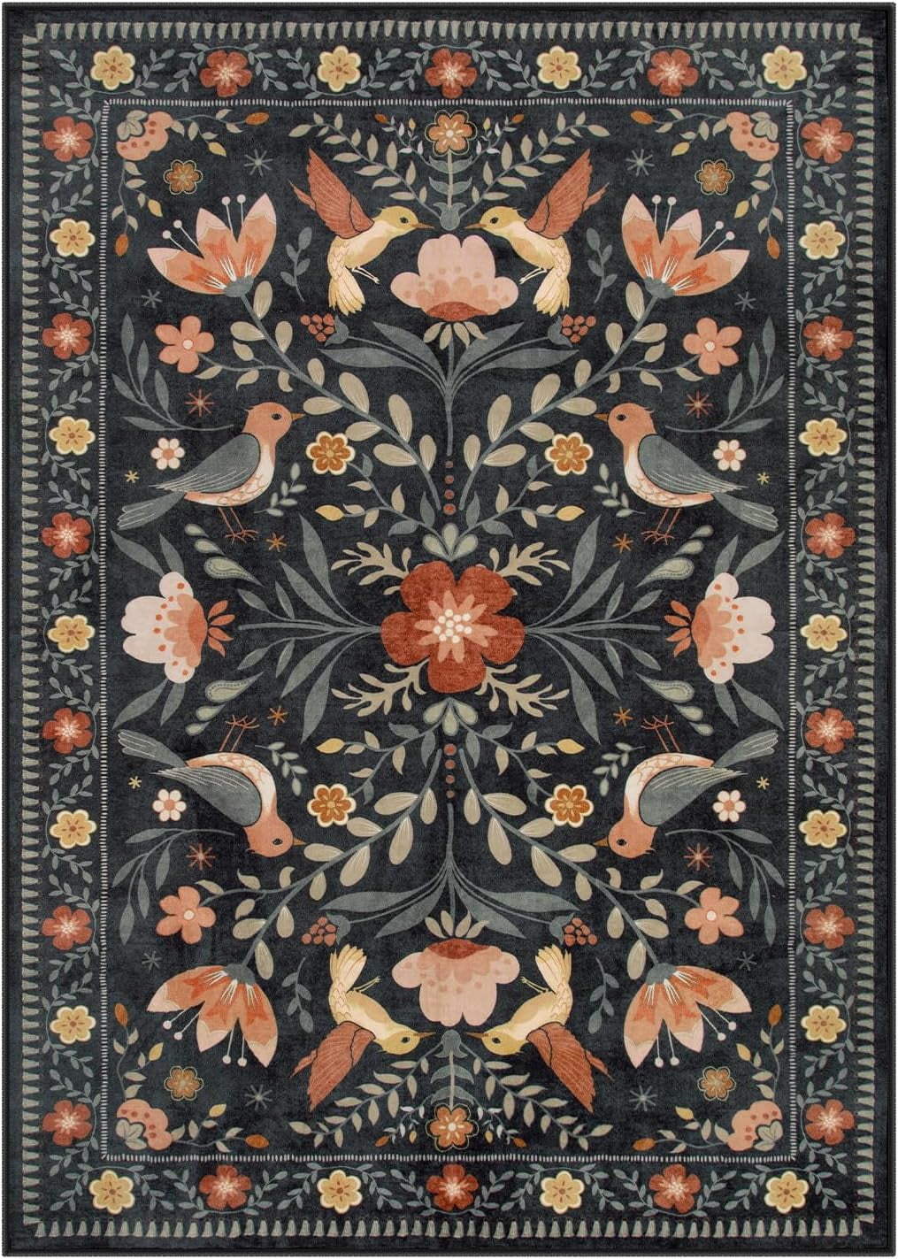 3x5 Entryway Rug Indoor, Modern Transitional Washable Non-Slip Low Pile ...