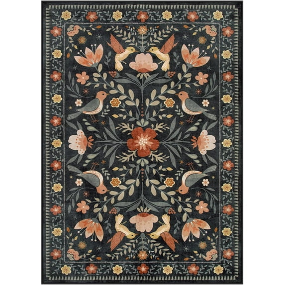 3x5 Entryway Rug Indoor, Modern Transitional Washable Non-Slip Low Pile ...