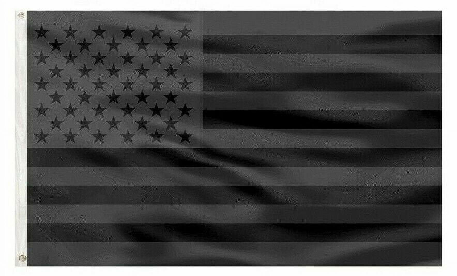 3x5 " FT All Black American Flag US Black Flag Tactical Decor Blackout ...