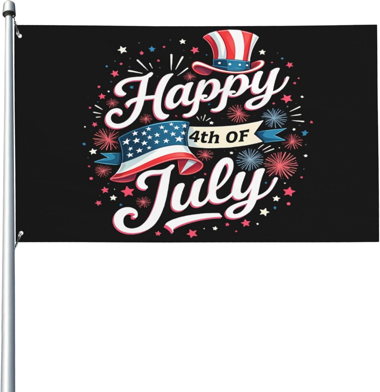 3x5 Feet Happy 4th of July Flag Independence Day Fireworks Party Flags ...
