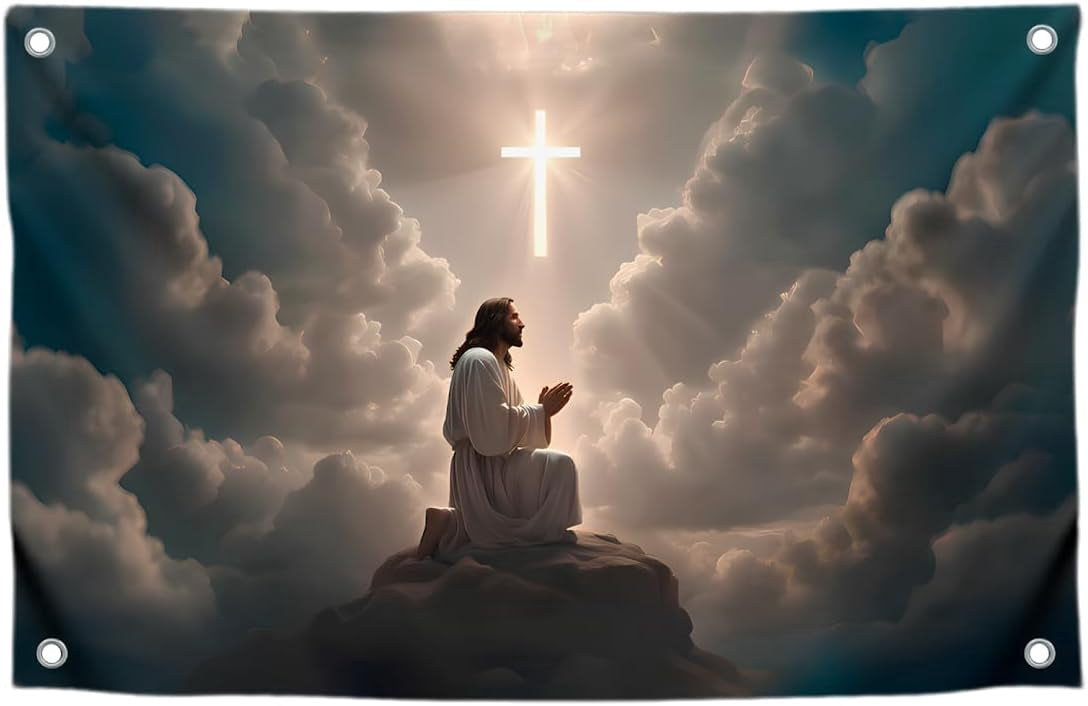 3x5 Feet Jesus Cross Polyester Flag with Four Brass Grommets ...
