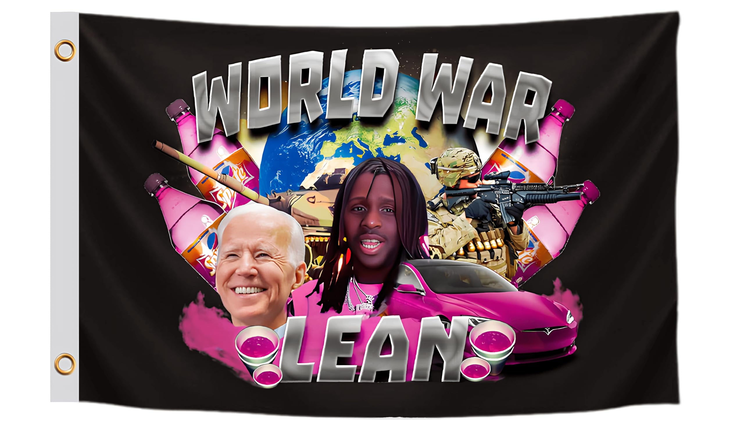 3x5 Feet World War Lean Flag - Banners Funny Man Cave Wall Meme Flag ...