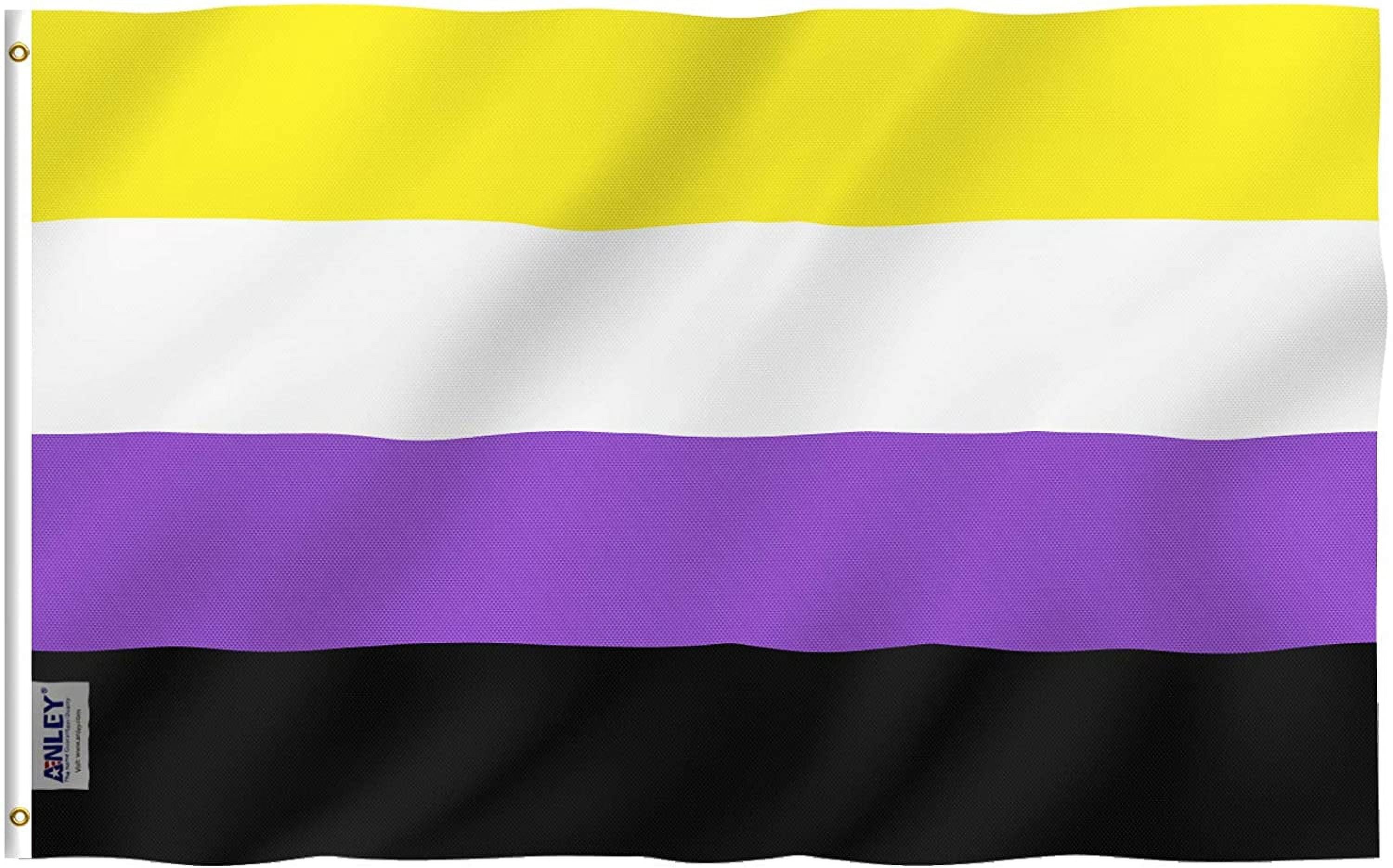 3x5 Foot Non-Binary Pride Flag - Vivid Color and Fade proof - Double ...