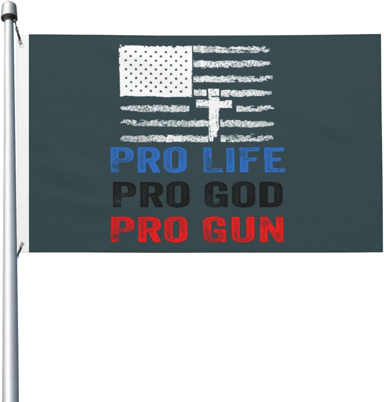 3x5 Foot Pro Life Pro God Pro Gun Flag With Brass Grommets - Vivid ...