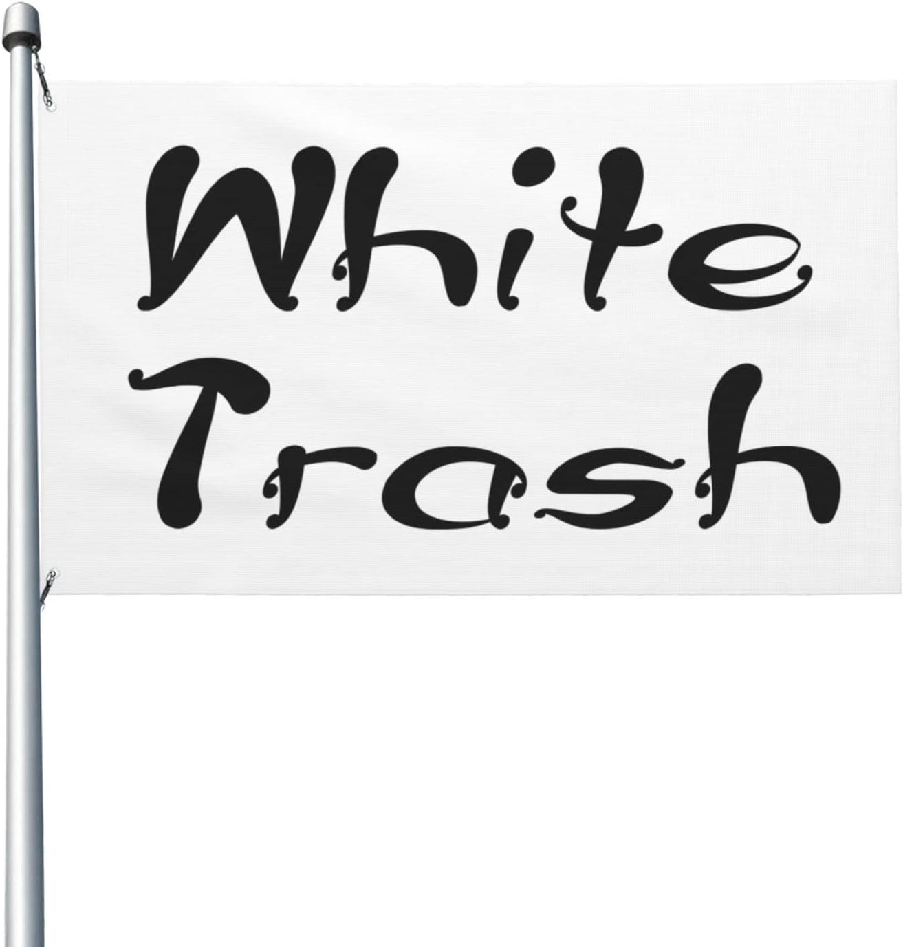 3x5 Foot White Trash Flag With Brass Grommets - Vivid Color And Fade ...