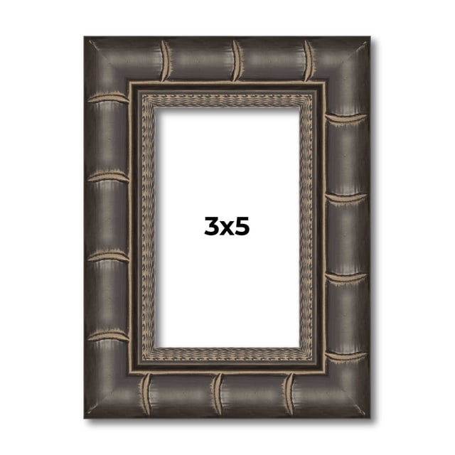 3x5 Frame Black Bamboo Solid Wood Picture Frame Width 1.5 Inches ...