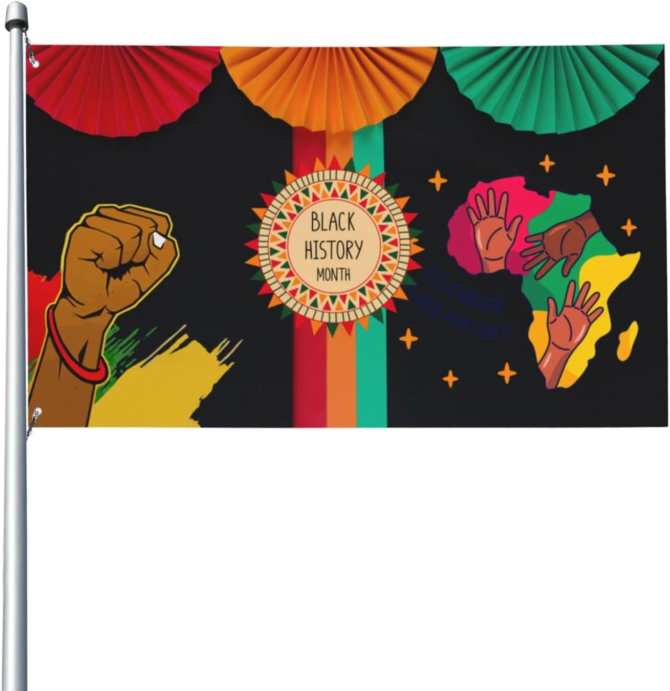 3x5 Ft Black History Month Flag Sign African American Flag Banner Mlk ...