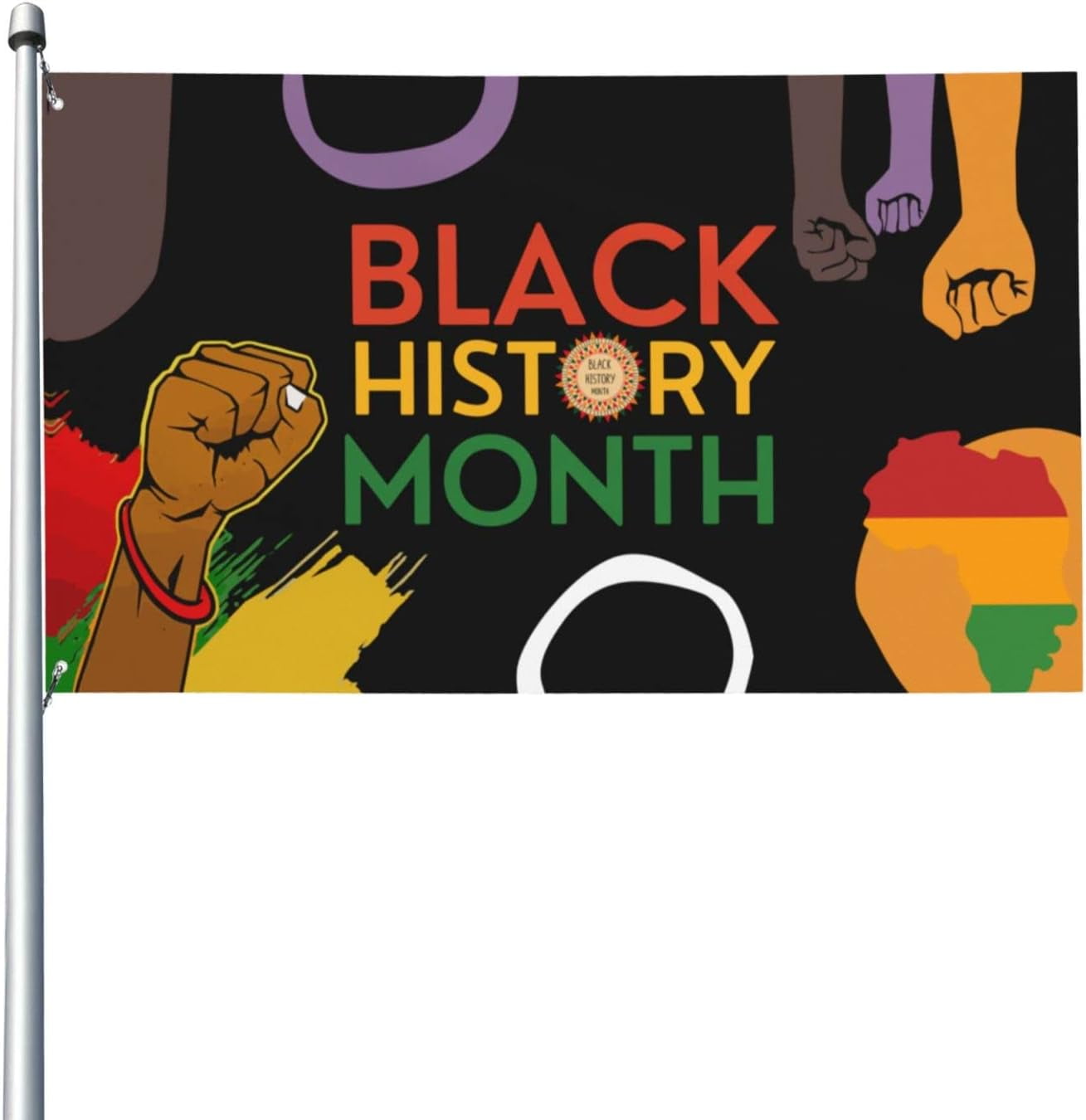 3x5 Ft Black History Month Flag Sign African American Flag Banner Mlk Black History Flag Blm ...