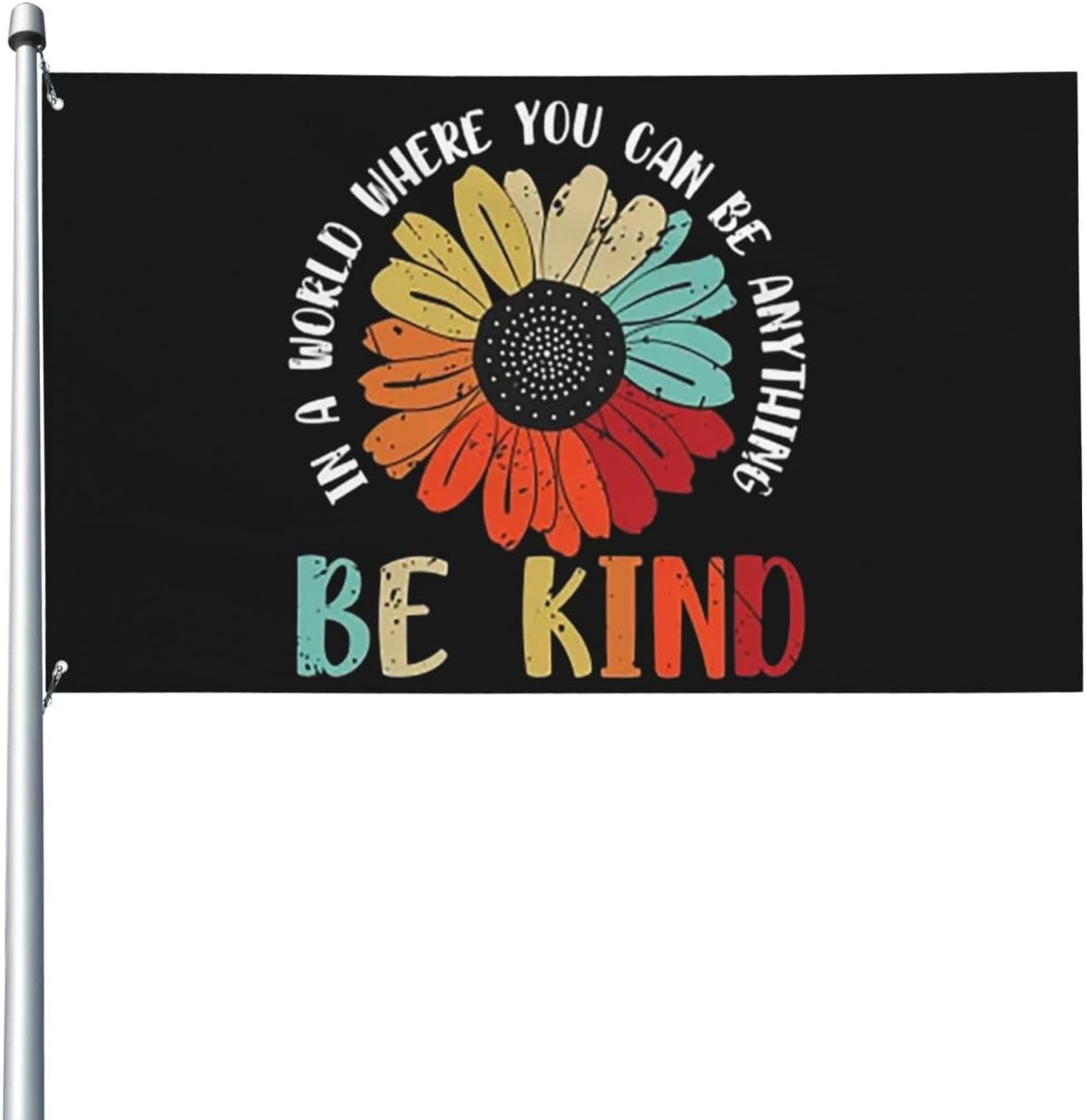 3x5 Ft Flags In A World Where You Can Be Anything BE KIND LGBT Rainbow ...