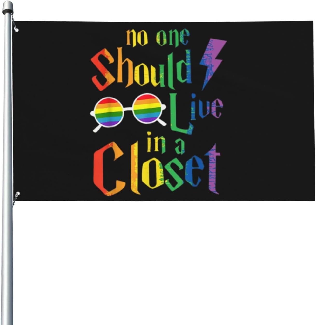 3x5 Ft Flags No One Should Live In A Closet LGBT Q Gay Pride Proud Ally ...