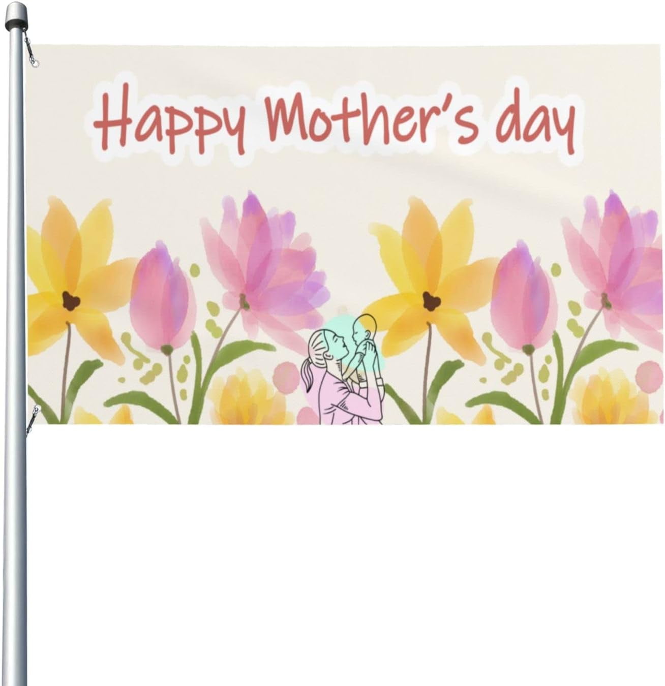3x5 Ft Happy Mothers Day Flag Sign Mother'S Day Decoration Flag Banner ...