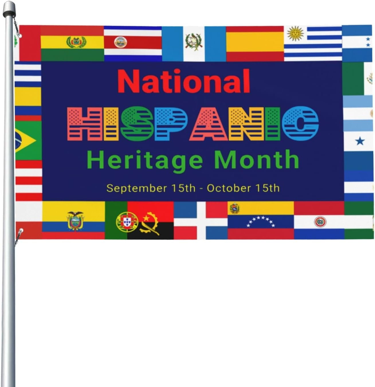 3x5 Ft Hispanic Heritage Month Banner Flag Sign Celebrate Hispanic ...