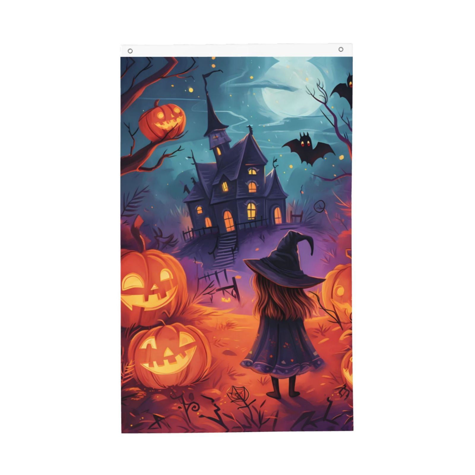 3x5 Halloween Garden Flags for Outside - Halloween Pumpkin Castle Witch ...