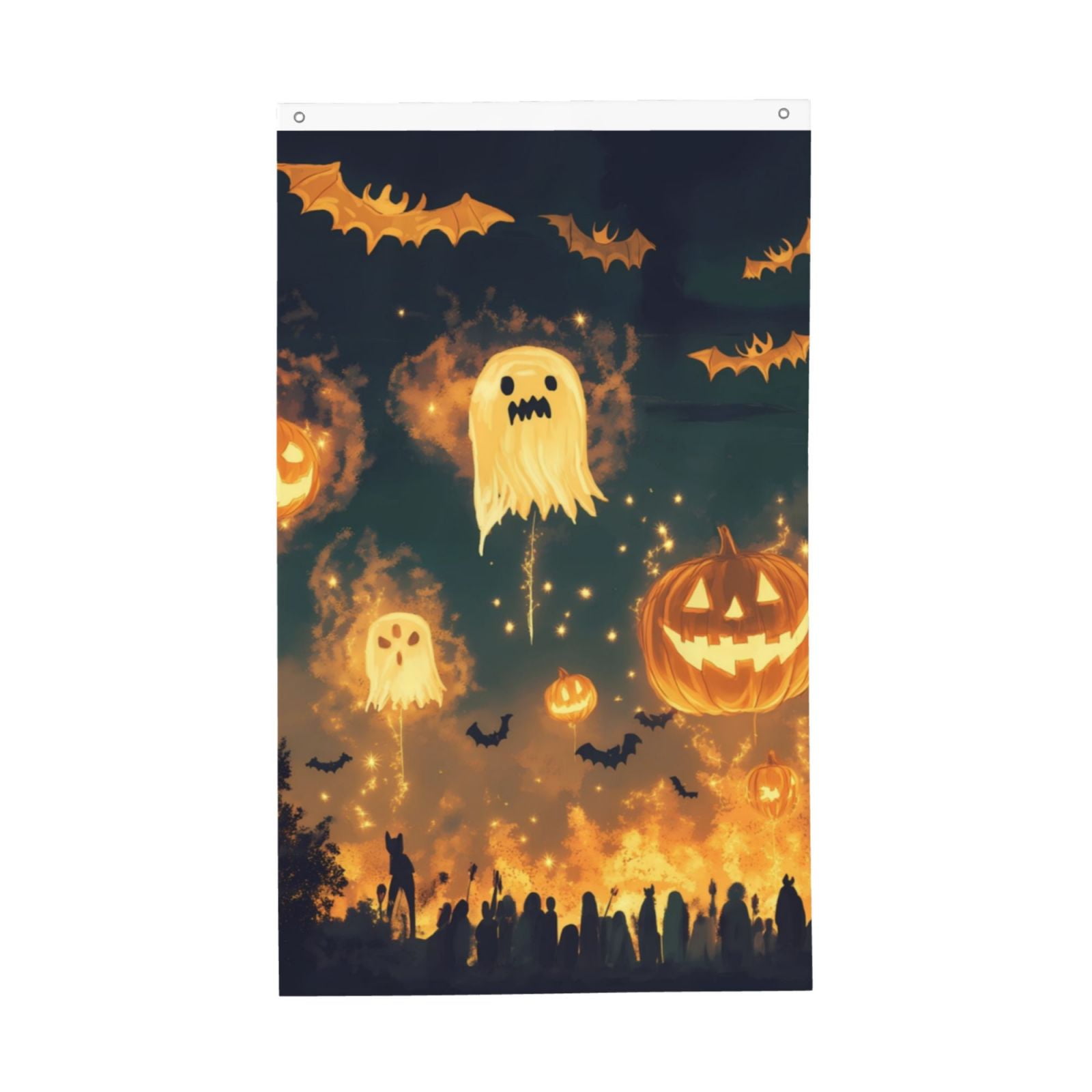 3x5 Halloween Garden Flags for Outside - Halloween Pumpkin Ghost Flying ...