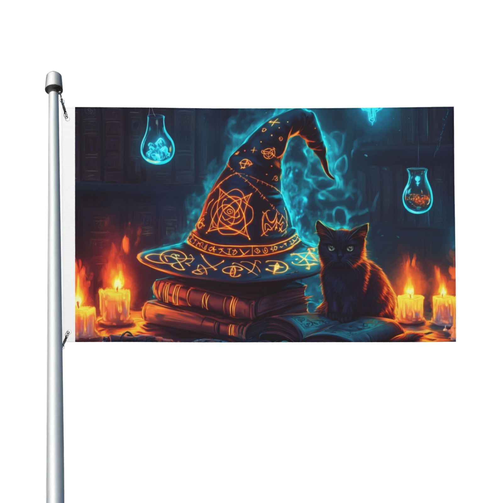 3x5 Halloween Garden Flags for Outside - Halloween Vintage Witch Hat ...