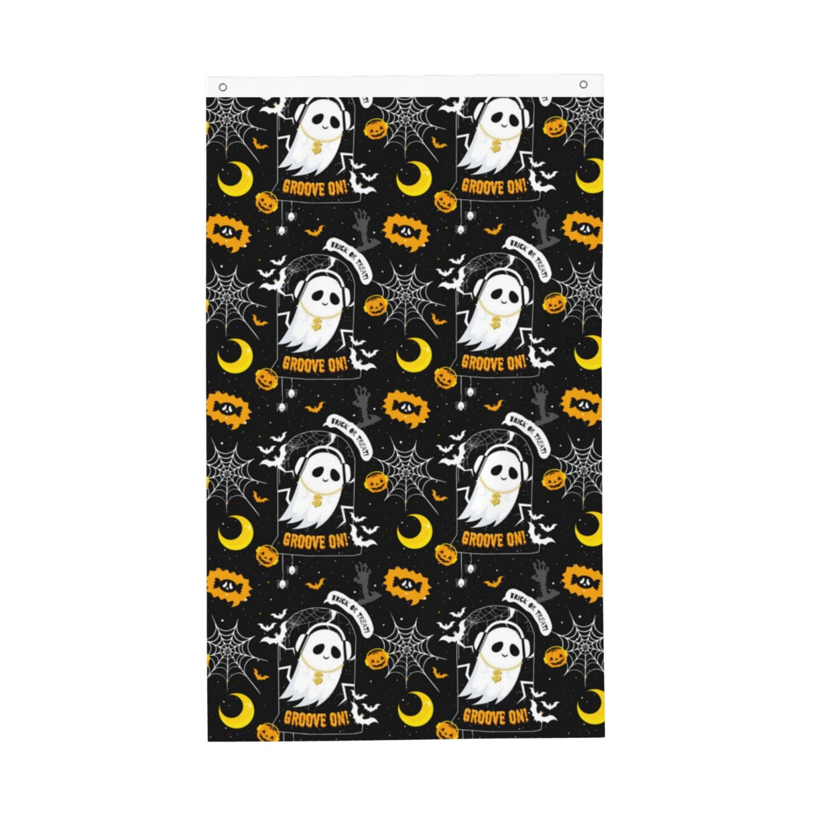 3x5 Halloween Garden Flags for Outside - ghost_groove_pattern ...