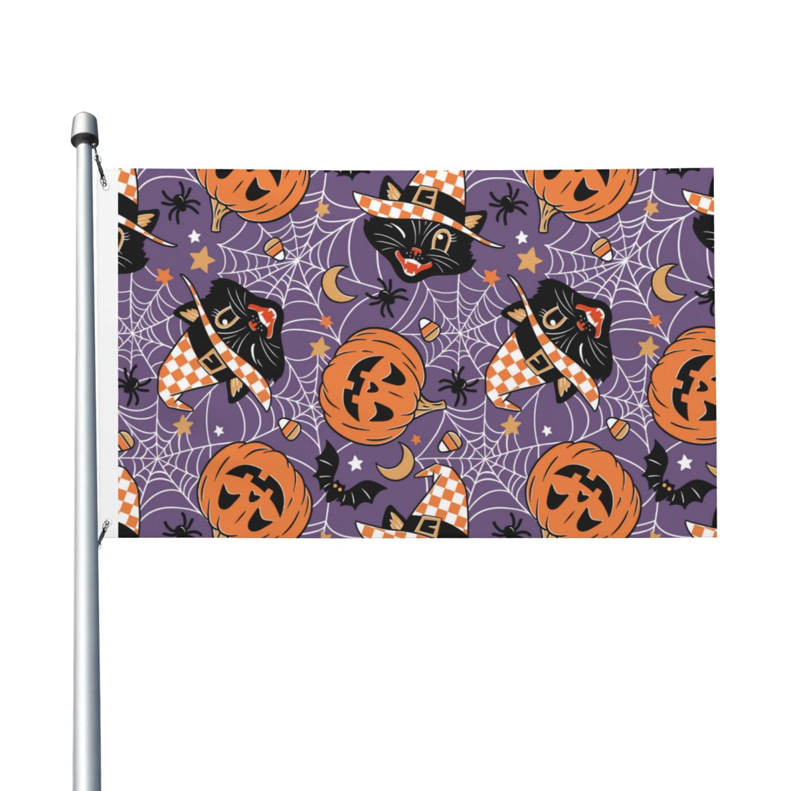 3x5 Halloween Garden Flags for Outside - pumpkin halloween cat ...
