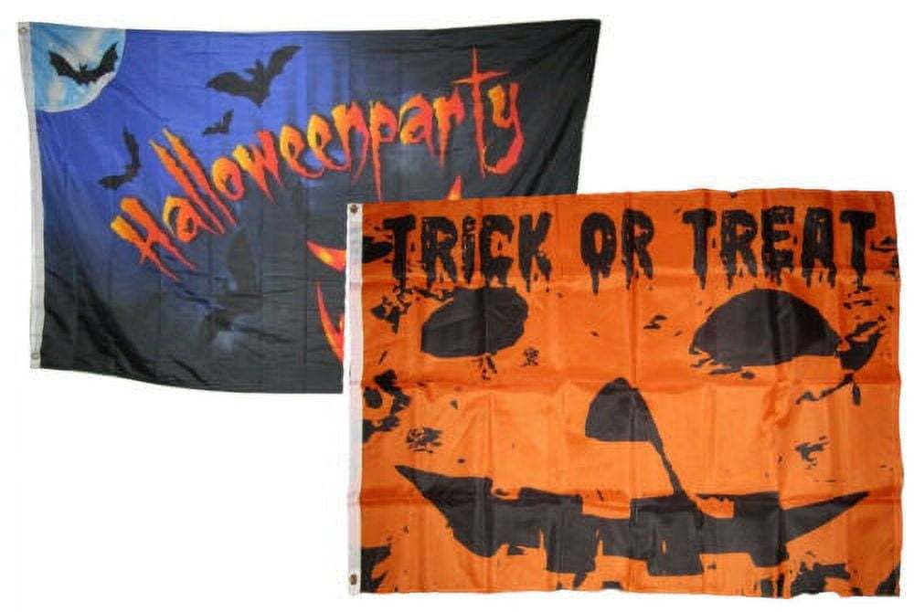 3x5 Happy Halloween 2 Pack Flag Wholesale Set Combo #13 3'x5' Banner ...