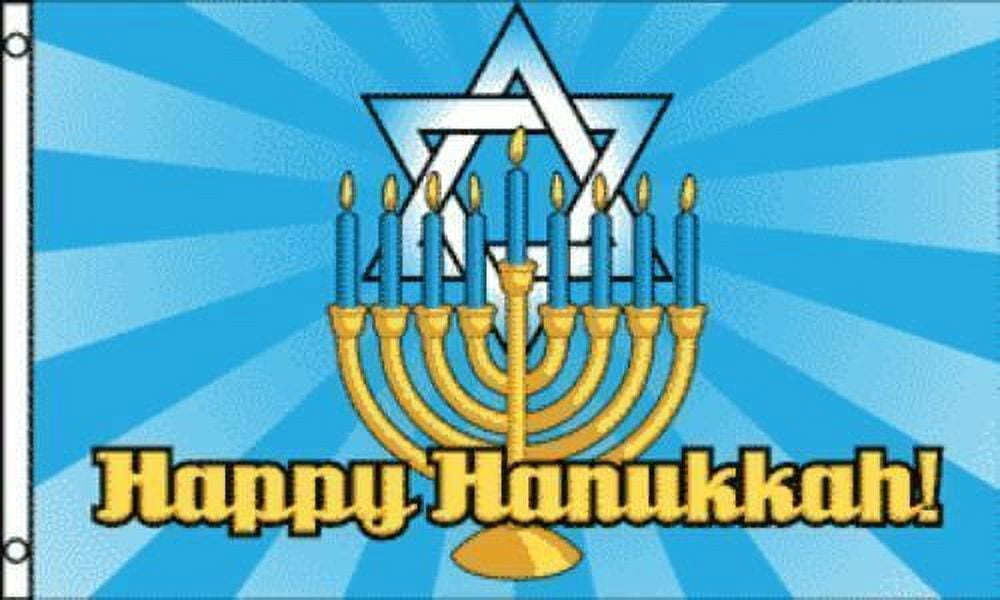 3x5 Happy Hanukkah Menorah Star of David Jewish Holiday Flag 3'x5 ...