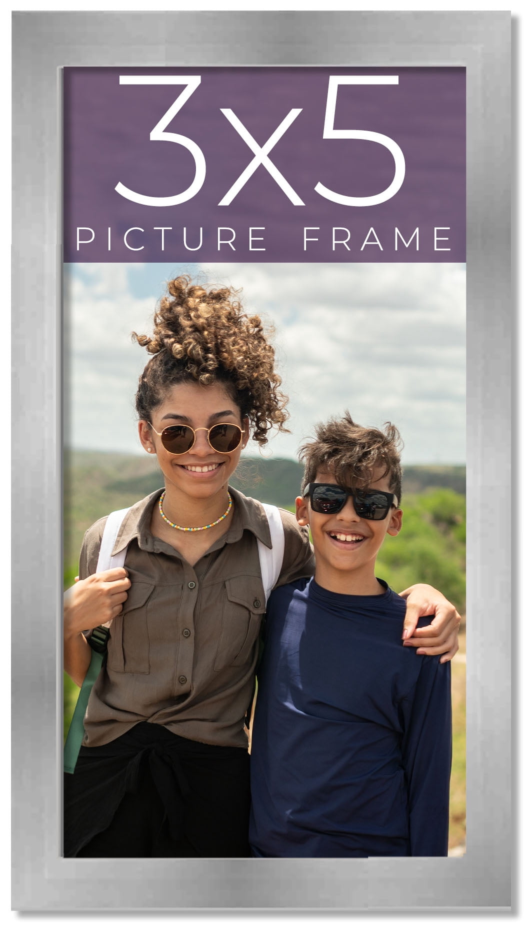 3x5 In Frame Silver Real Wood Picture Frame Width 0.75 inches ...