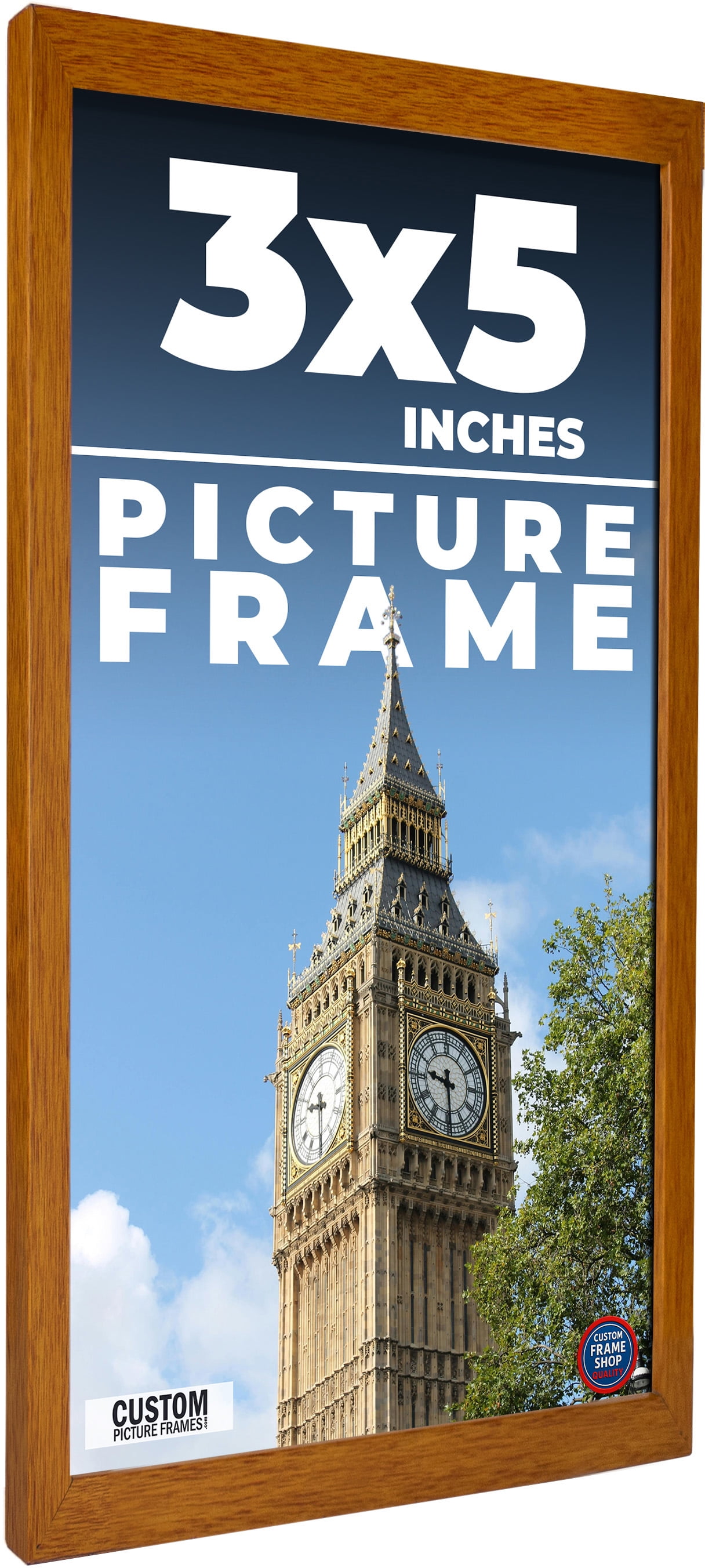 Handcrafted 3x5 Honey Brown Real Wood Picture Frame | Ideal for Wall ...