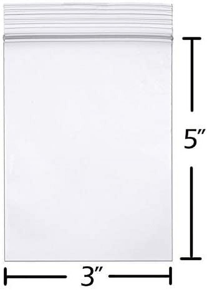 Pack of 100 Resealable and Reclosable 3x5 Inch Ziplock Bags for Food ...