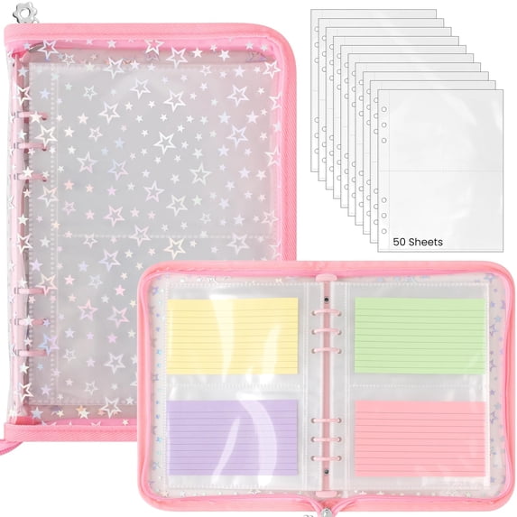 3x5 Index Card Binder, Portable Organizer Book with Zipper, 50 Sheets ...