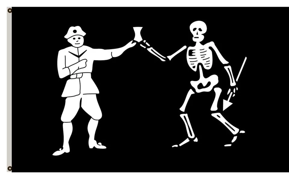 3x5 Jolly Roger Pirate Bartholomew Roberts Black Bart Original Flag 3 ...