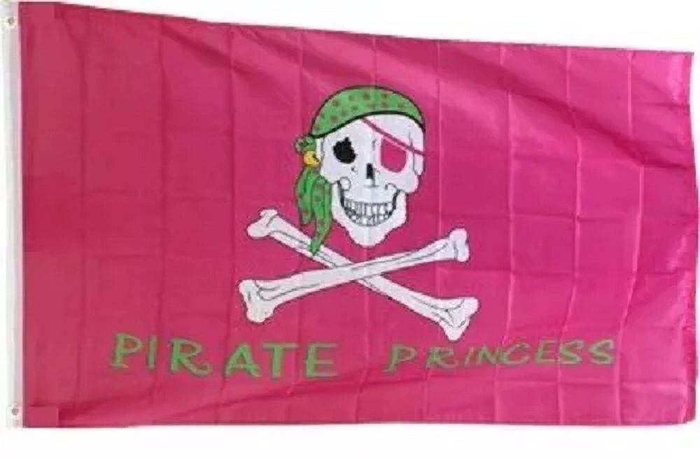 3x5 Jolly Roger Pirate Pink Princess Flag 3' x 5' ho e banner grommets ...