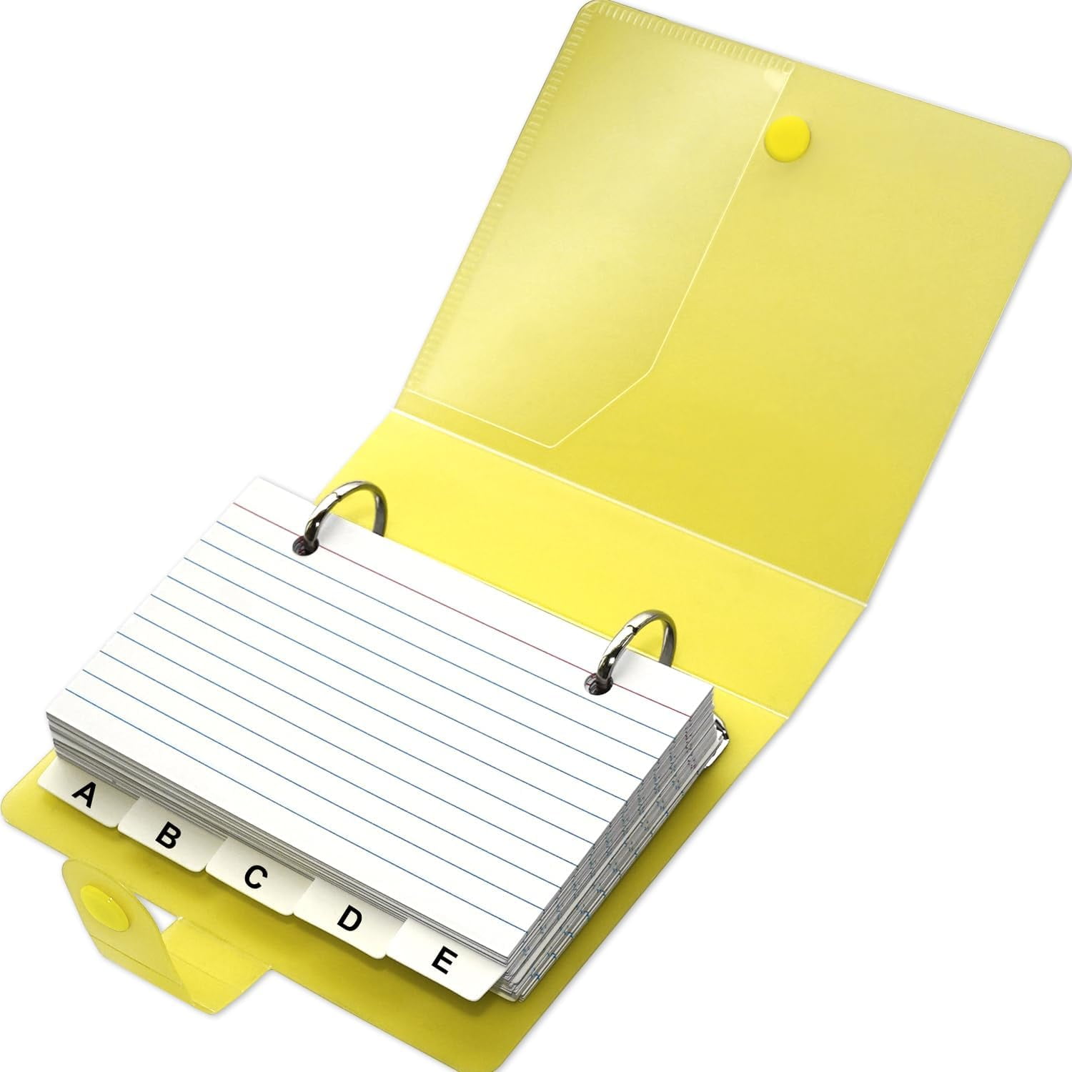 3x5 Lined Index Cards with Ring Binder Holder and Dividers, 100 Ruled ...