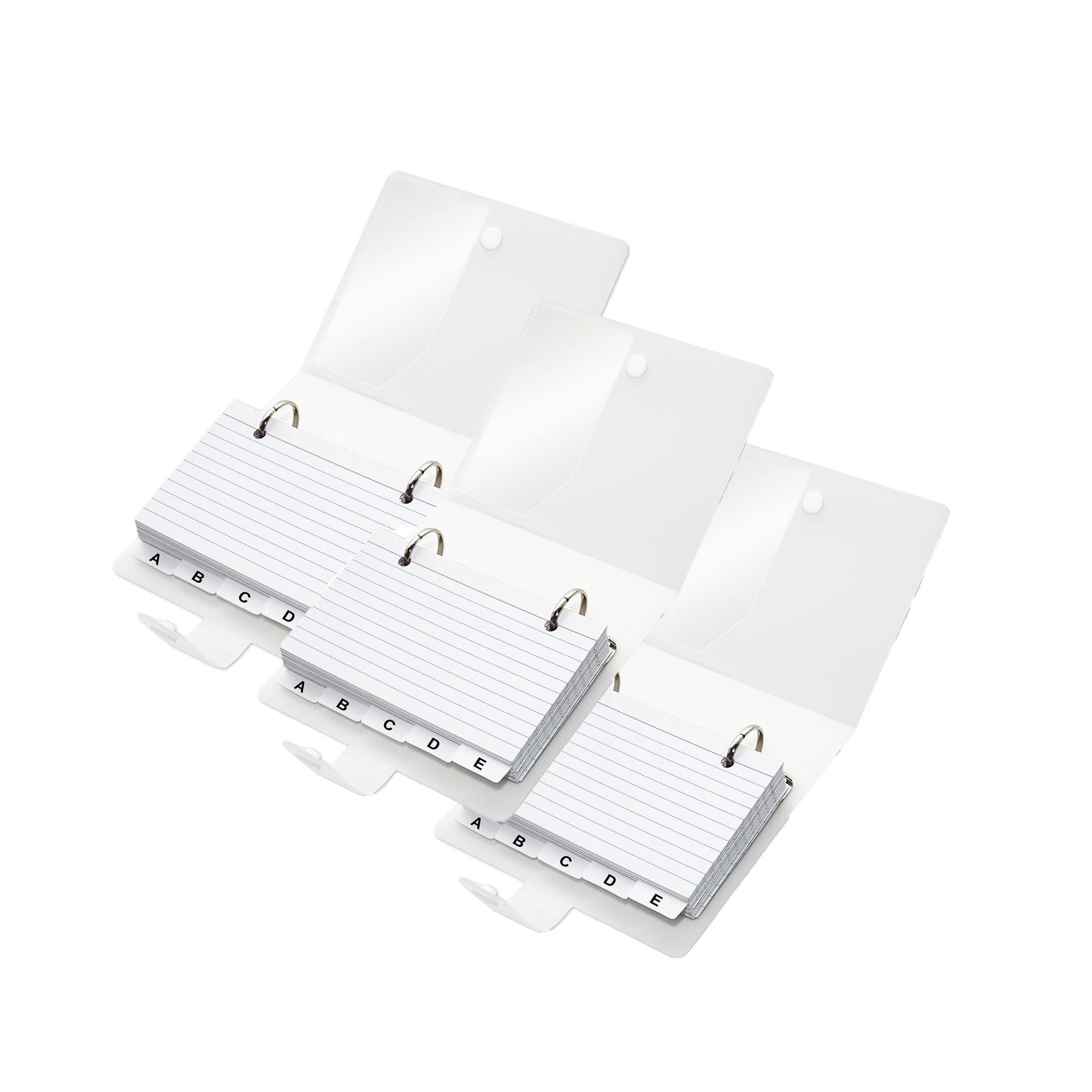 3x5 Lined Index Cards with Ring Binder Holder and Dividers, 100 Ruled ...