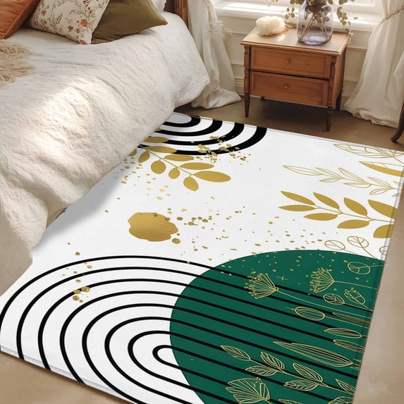 3x5 Mid Century Modern Area Rug for Bedroom, Washable Non Slip Low Pile ...
