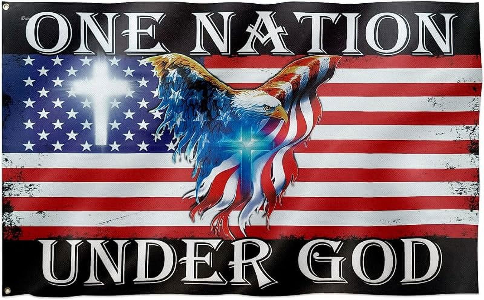 3x5 Patriotic American Flags, One Nation Under God American Jesus Flag ...
