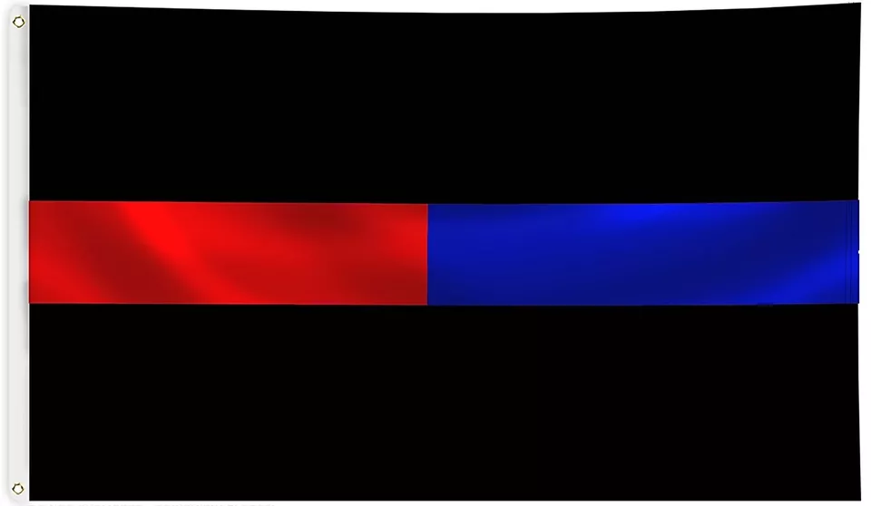3x5 Police Fire THIN Red Blue Line Flag Banner 3'x5' Fade Resistant ...
