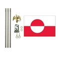 3x5 Polyester Greenland Flag with 6 foot Pole Kit; Contains a 3x5 ...