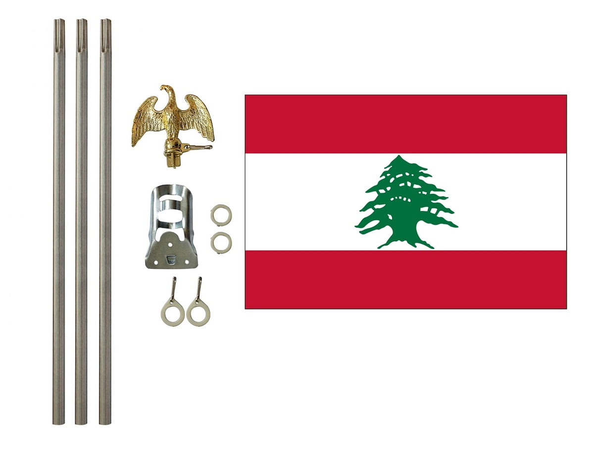 3x5 Polyester Lebanon Flag with 6 foot pole Kit; Contains a 3x5 ...