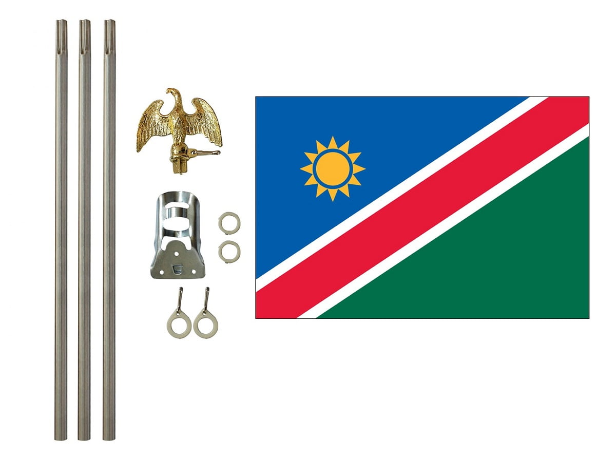 3x5 Polyester Namibia Flag with 6 foot pole Kit; Contains a 3x5 ...