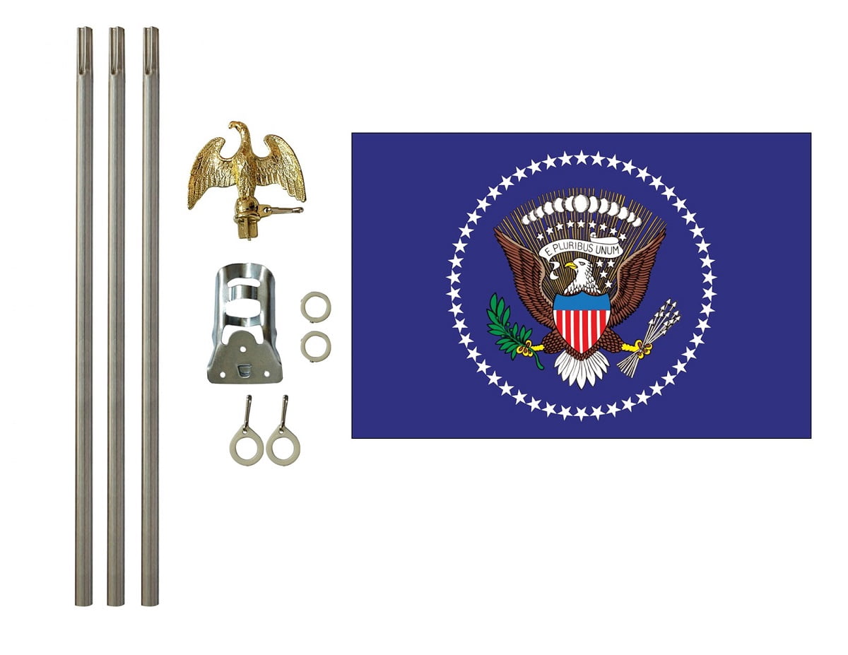 3x5 Polyester U.S. President Flag with 6 foot pole Kit; Contains a 3x5 ...
