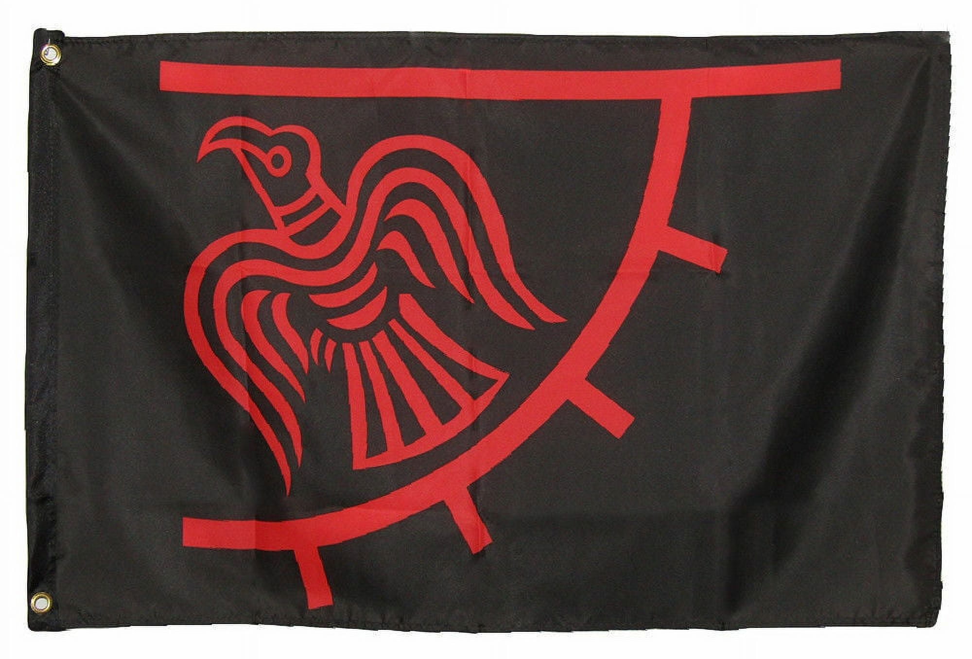 3x5 Red Black Raven Viking Oden Flag Banner 100D - Walmart Business ...
