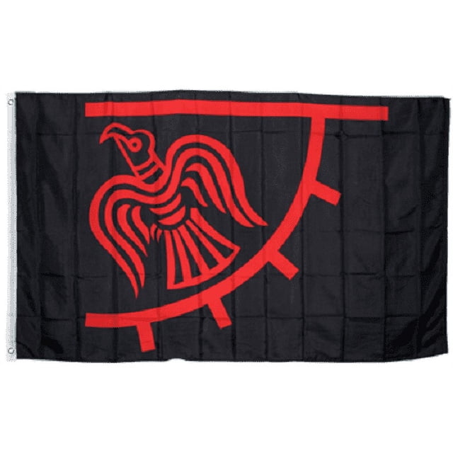 3x5 Red and Black Viking Raven Rough Tex Knitted nylon Flag 3'x5 ...