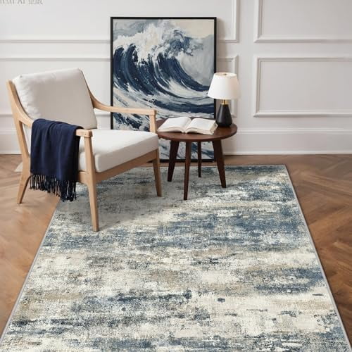 3x5 Rug for Entryway Washable Area Rug, Modern Abstract Small Rugs for ...