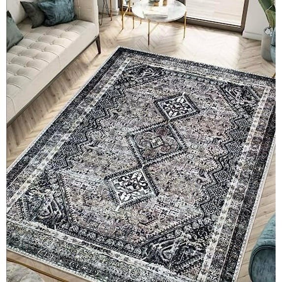 3x5 Rug - Machine Washable Entry Rug with Non-Slip Backing, Ideal for ...